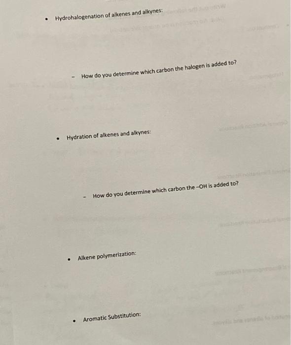 Solved • Hydrohalogenation of alkenes and alkynes: How do | Chegg.com