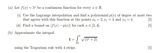 Solved (a) Let f(x) = 54 be a contimous function for every r | Chegg.com