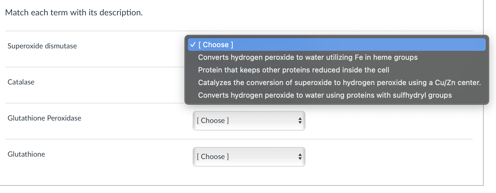 Solved Match each term with its description. | Chegg.com