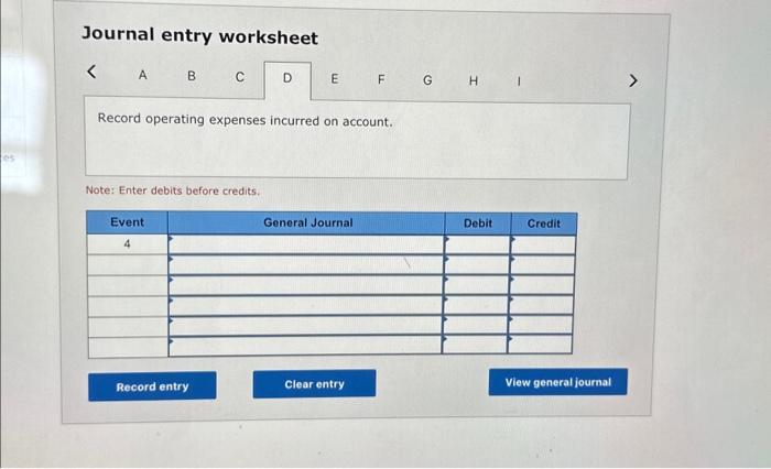 Solved Journal entry worksheet Record entry for cash | Chegg.com