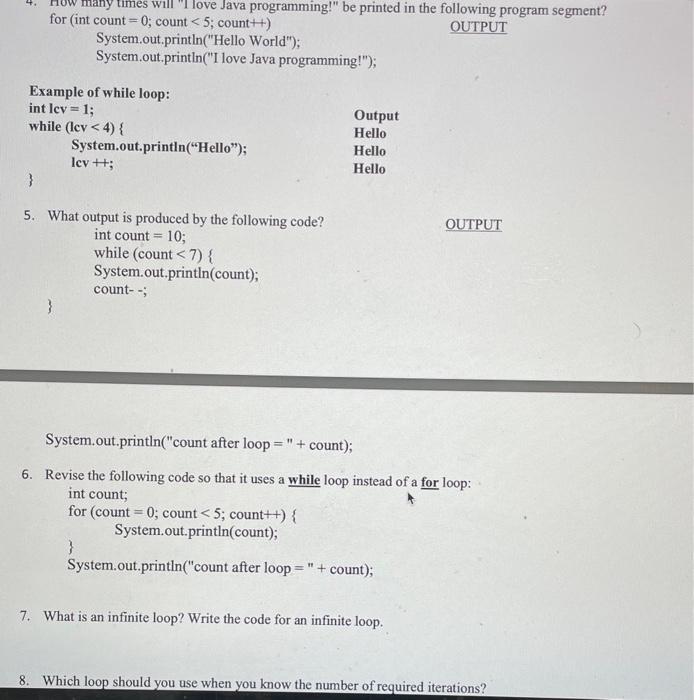 Solved for (int count =0; count
