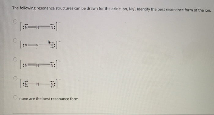 Solved The following resonance structures can be drawn for | Chegg.com