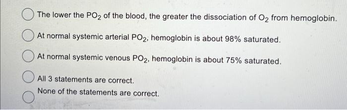 Solved According to the oxygen-hemoglobin dissociation | Chegg.com