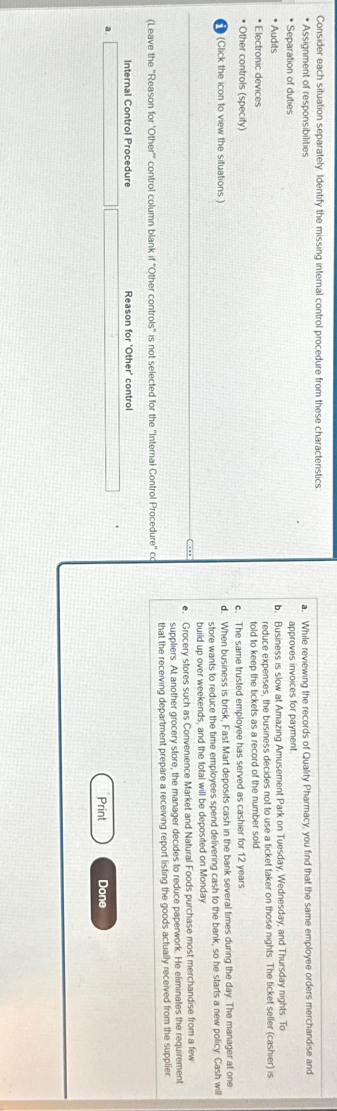 Solved Consider each situation separately. Identify the | Chegg.com