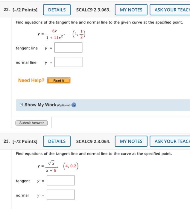 Solved 22. [-/2 Points] DETAILS SCALC9 2.3.063. Find | Chegg.com