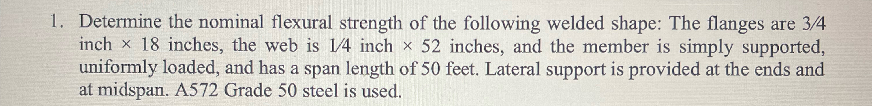 Solved Determine the nominal flexural strength of the | Chegg.com