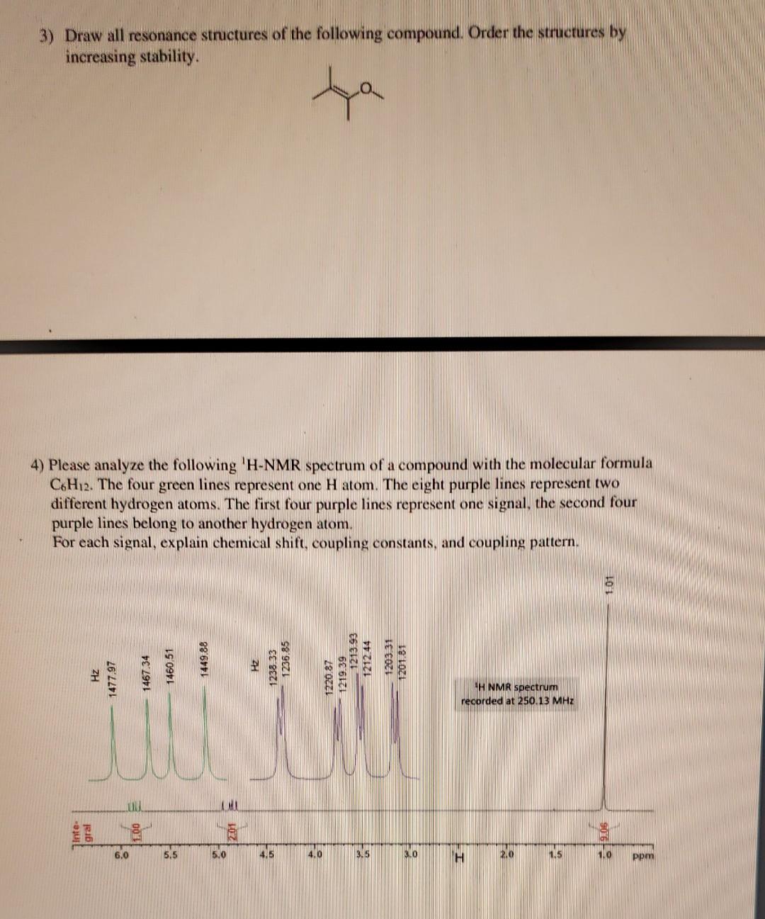 Solved 3) Draw all resonance structures of the following | Chegg.com