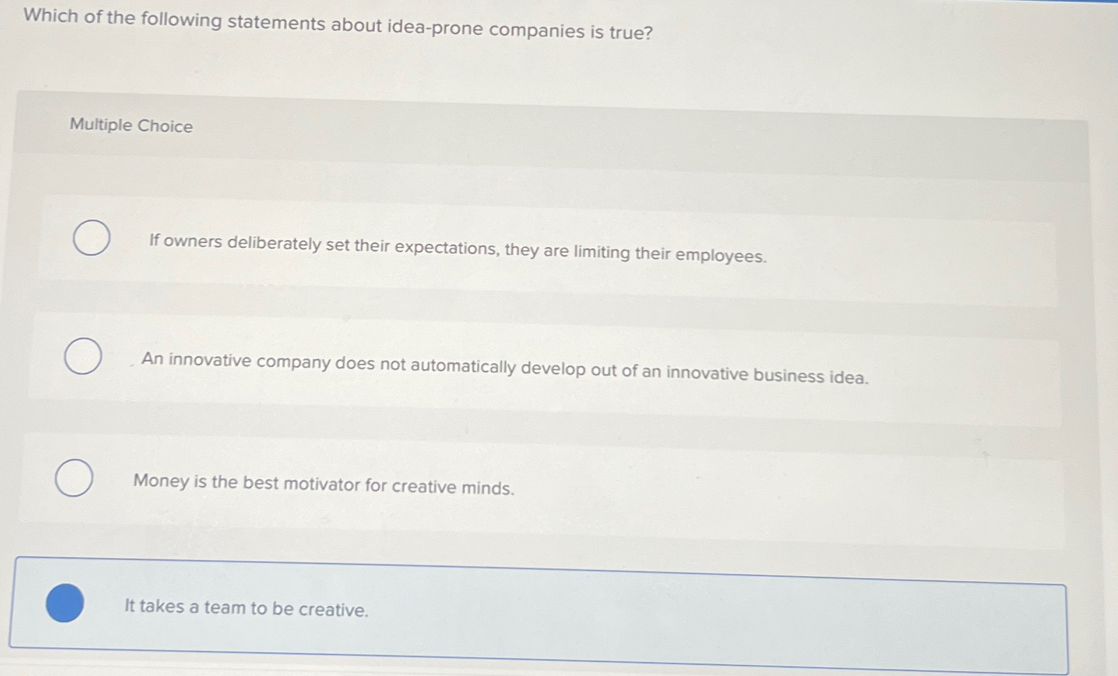 Solved Which of the following statements about idea-prone | Chegg.com