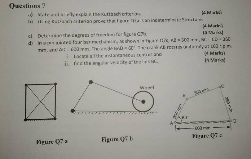 Solved Questions 7 a) State and briefly explain the Kutzbach | Chegg.com Solved Questions 7 a) State and briefly explain the Kutzbach | Chegg.com
