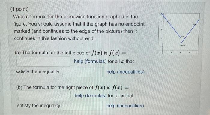 Solved (1 point) Write a formula for the piecewise function | Chegg.com