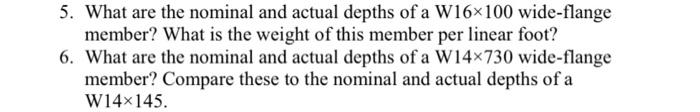 Solved 5. What are the nominal and actual depths of a | Chegg.com