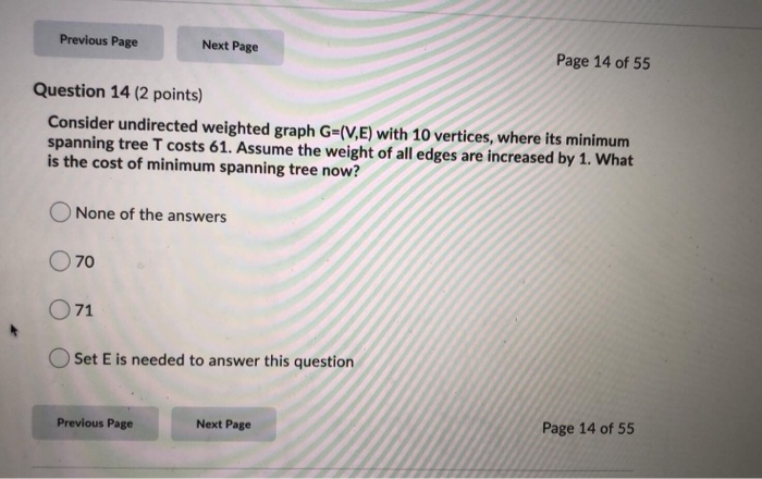 Solved Previous Page Next Page Page 14 of 55 Question 14 (2 | Chegg.com