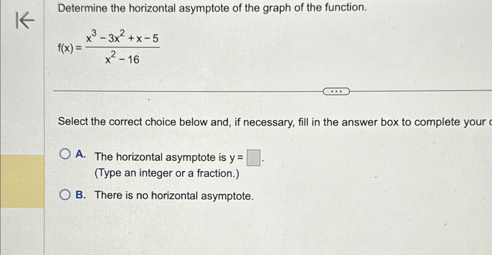 Solved Determine the horizontal asymptote of the graph of | Chegg.com