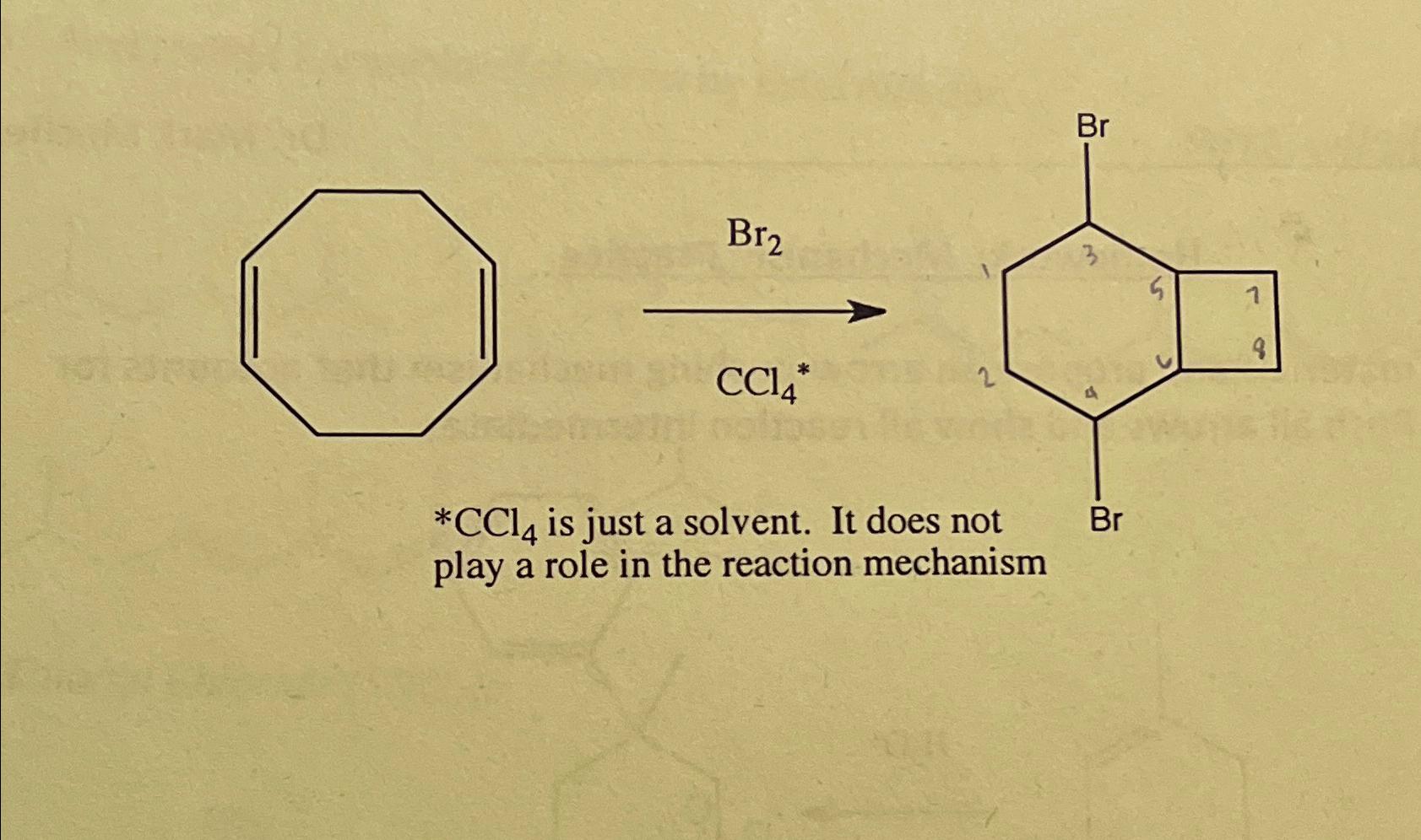 **CCl4 ﻿is just a solvent. It does r ﻿play a role in | Chegg.com
