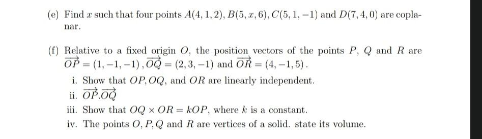 Solved (e) Find x such that four points | Chegg.com