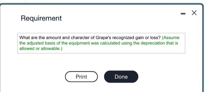 Solved The Grape Corporation owns equipment with a $400,000 | Chegg.com