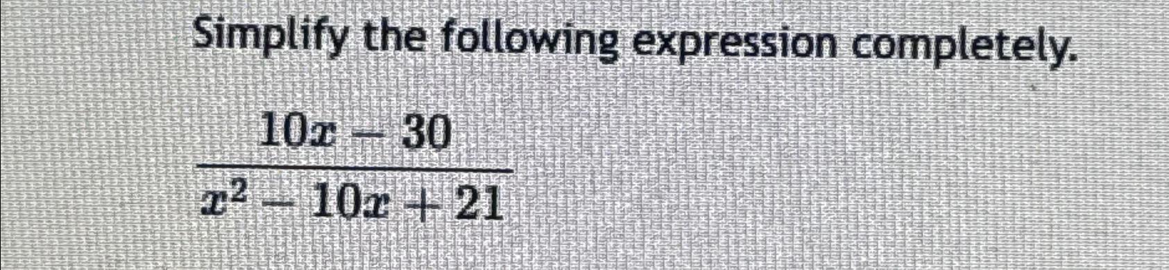 Solved Simplify the following expression | Chegg.com