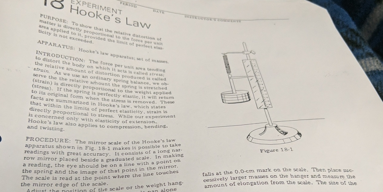 Solved EXPERIMENT 4. in what way is hoke law is | Chegg.com