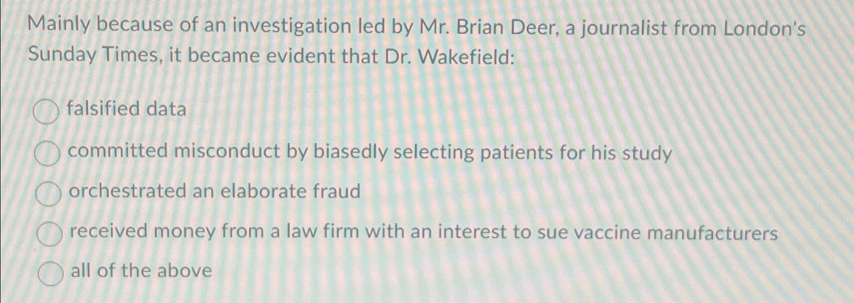 Solved Mainly because of an investigation led by Mr. ﻿Brian | Chegg.com