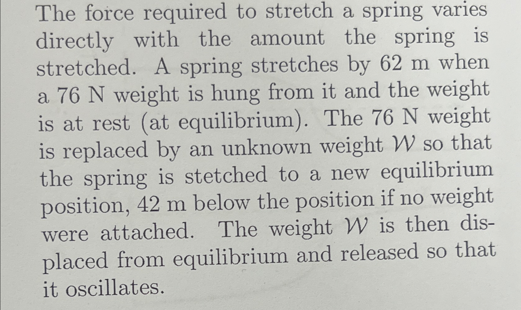 Solved The force required to stretch a spring varies | Chegg.com