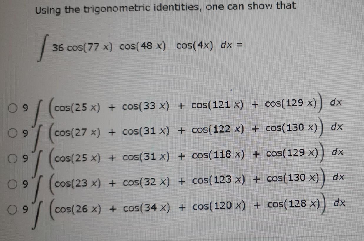Solved Using the trigonometric identities, one can show that | Chegg.com