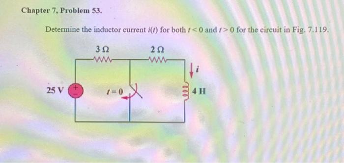 Solved Chapter 7, Problem 53. Determine the inductor current | Chegg.com