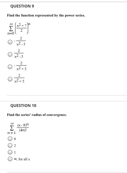 Solved QUESTION 9 Find the function represented by the power | Chegg.com