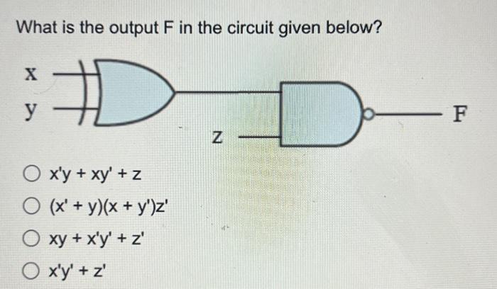 Solved What is the output F in the circuit given below? | Chegg.com