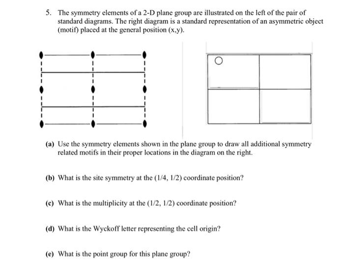 5. The symmetry elements of a 2-D plane group are | Chegg.com