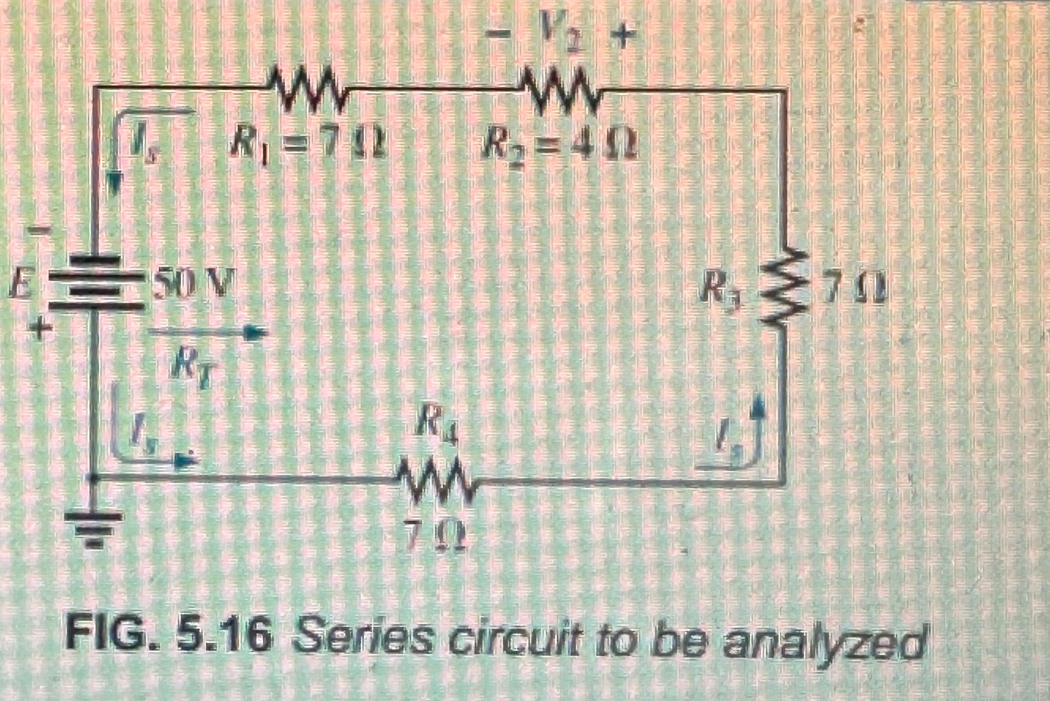 Solved FIG. 5.16 ﻿Series circuit to be analyzed ﻿Total power | Chegg.com