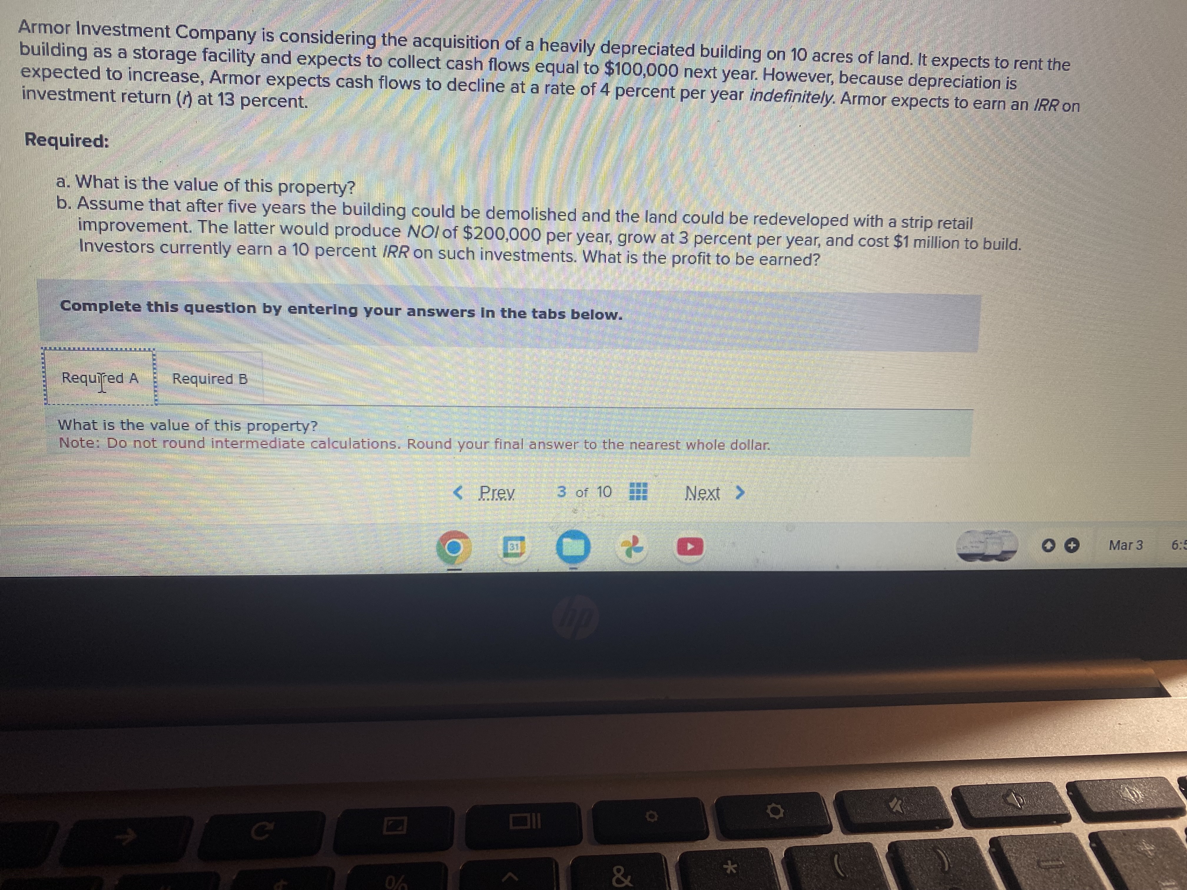 Solved Armor Investment Company is considering the | Chegg.com