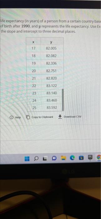 [Solved]: The table below gives the average life expectancy