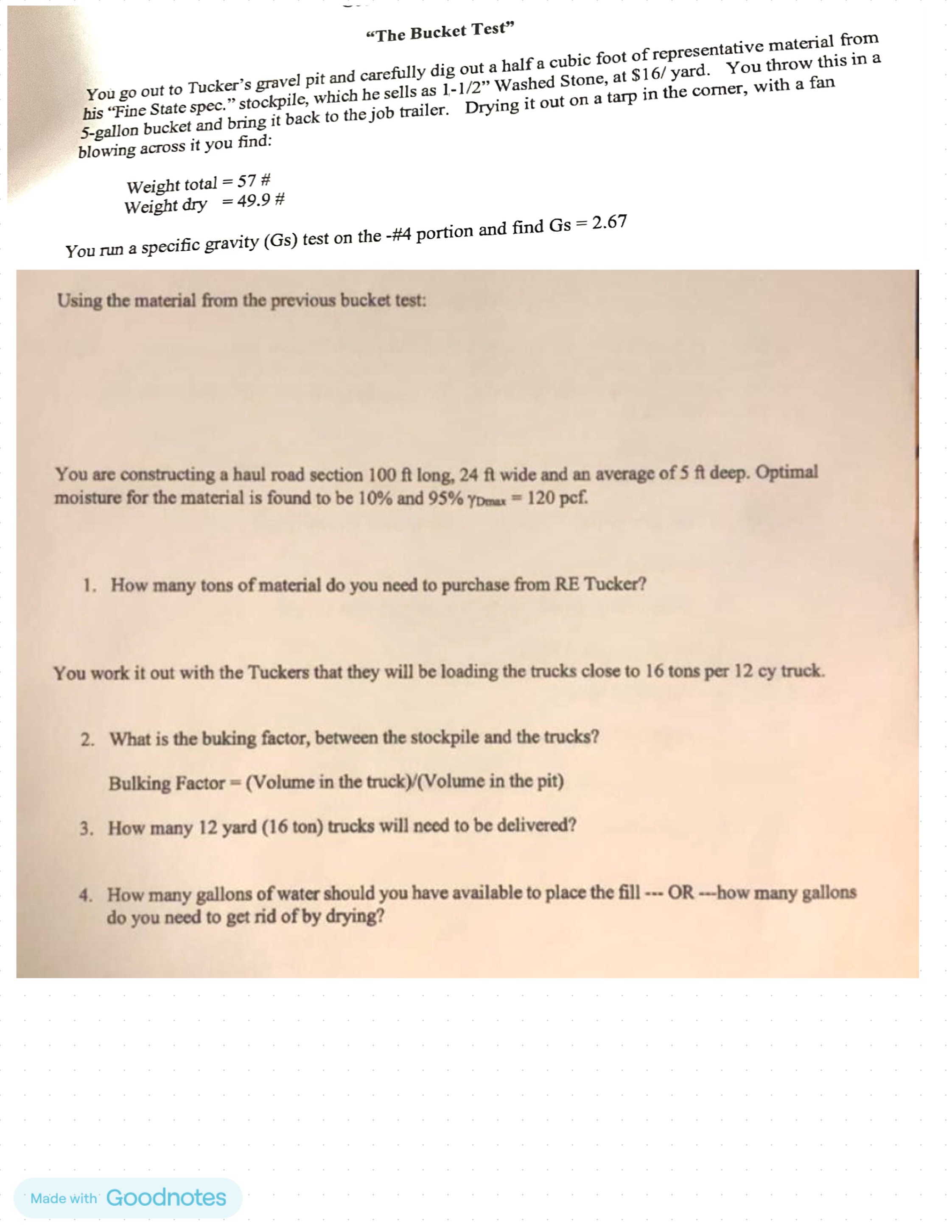 Solved 1) ﻿How many tons of material do you need to purchase | Chegg.com