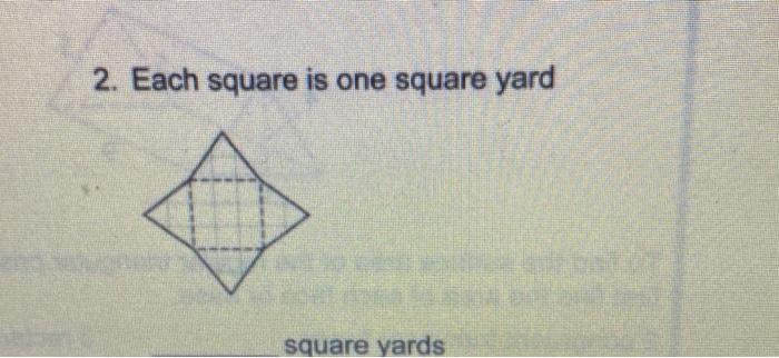 Solved 2. Each square is one square yard o square yards | Chegg.com