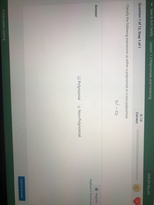 Solved classify the following expressions as either a | Chegg.com