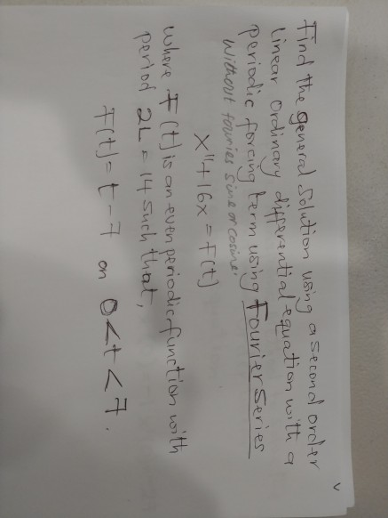 Solved find the general solution using a second order linear | Chegg.com