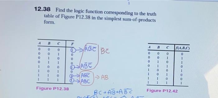 Solved 12.38 Find the logic function corresponding to the | Chegg.com