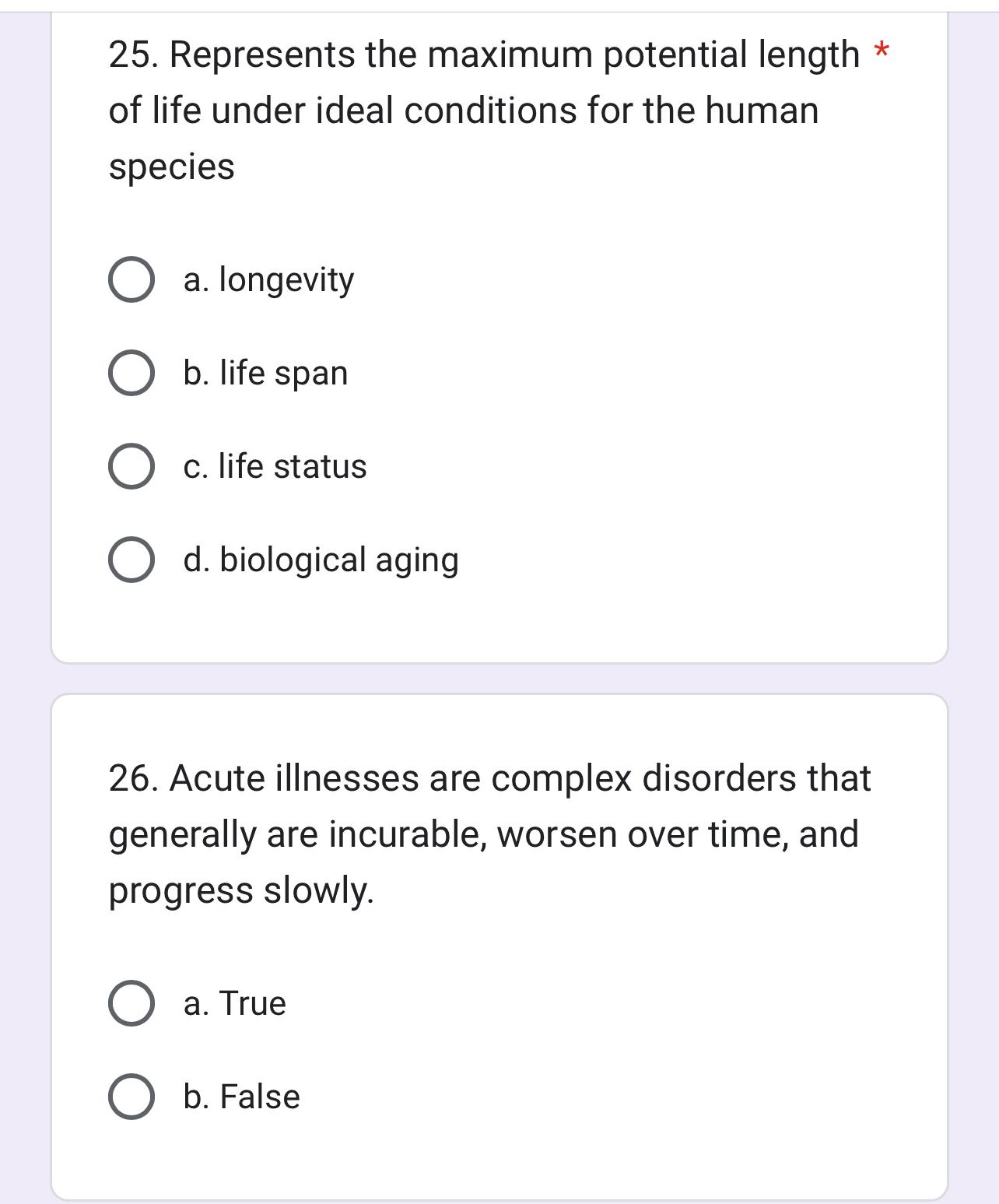 Solved Represents the maximum potential length * ﻿of life | Chegg.com