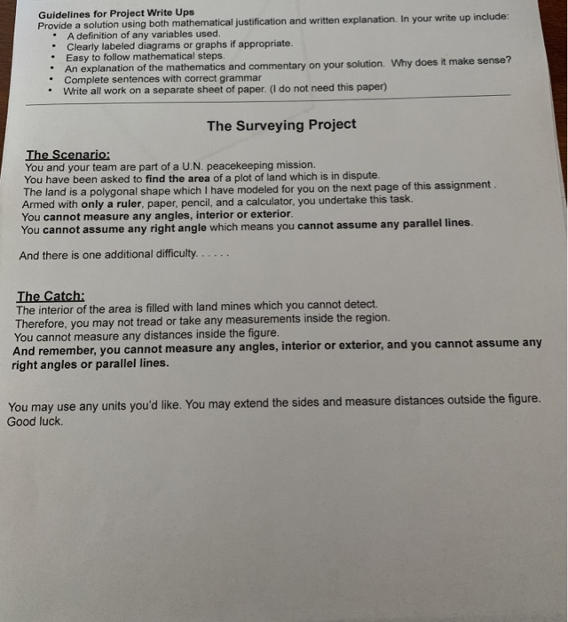 Guidelines for Project Write Ups Provide a solution | Chegg.com