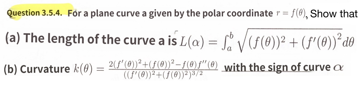 Question 3.5.4. ﻿For a plane curve a given by the | Chegg.com
