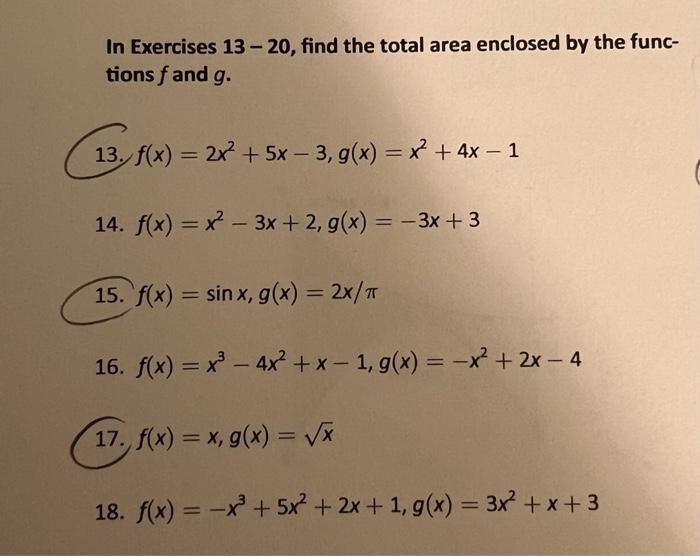 Solved In Exercises 13−20, find the total area enclosed by | Chegg.com