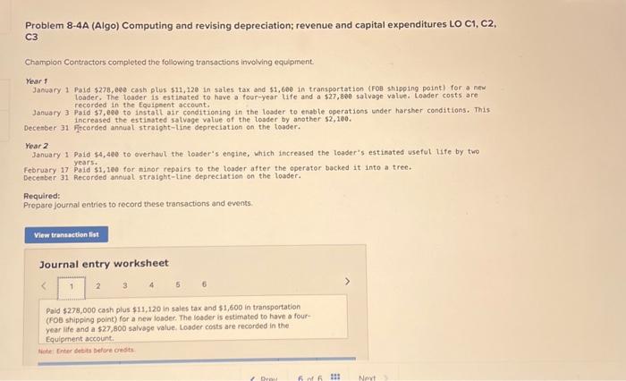 Solved Journal entry worksheet Paid $4,400 to overhaul the | Chegg.com