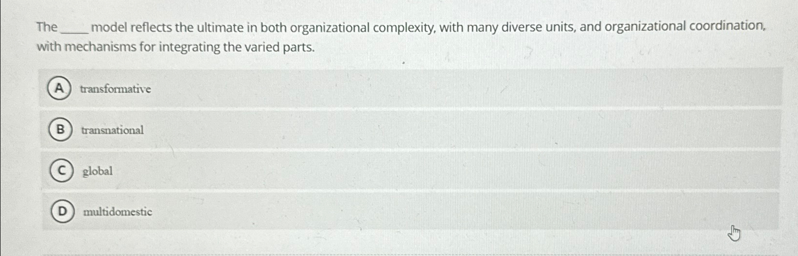 Solved The model reflects the ultimate in both | Chegg.com