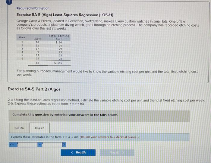 Solved Requlred Information Exercise 5A-5 (Algo) | Chegg.com