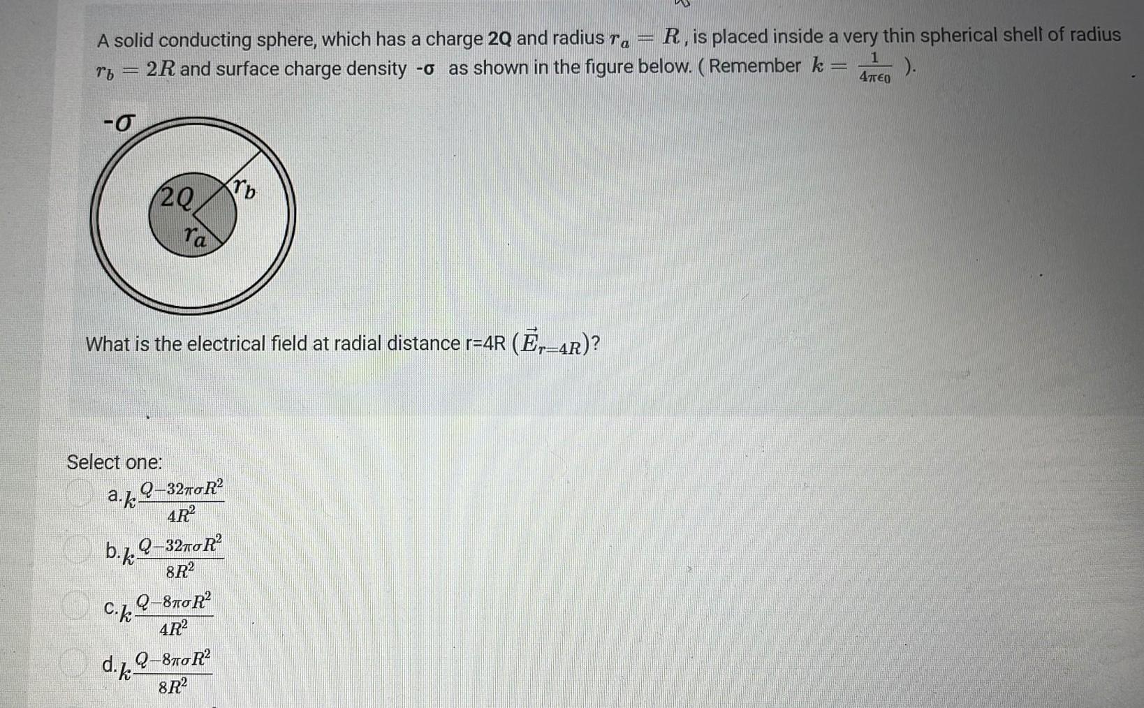 Solved A solid conducting sphere, which has a charge 2Q and | Chegg.com