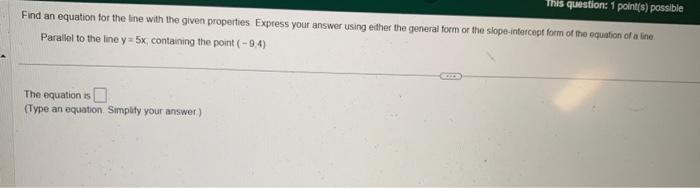 Solved Find An Equation For The Tine With The Given