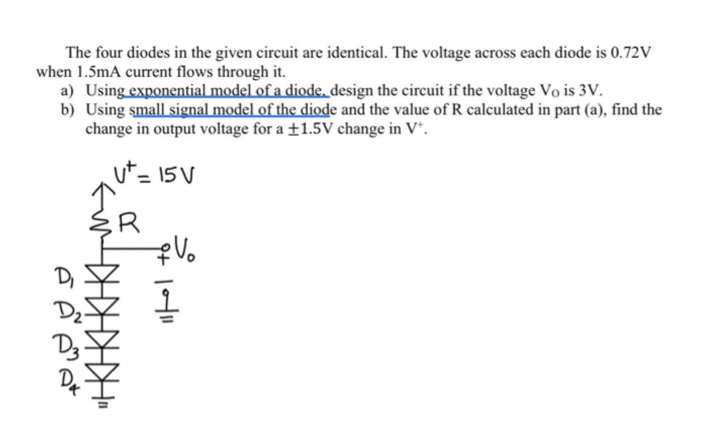 Solved The four diodes in the given circuit are identical. | Chegg.com
