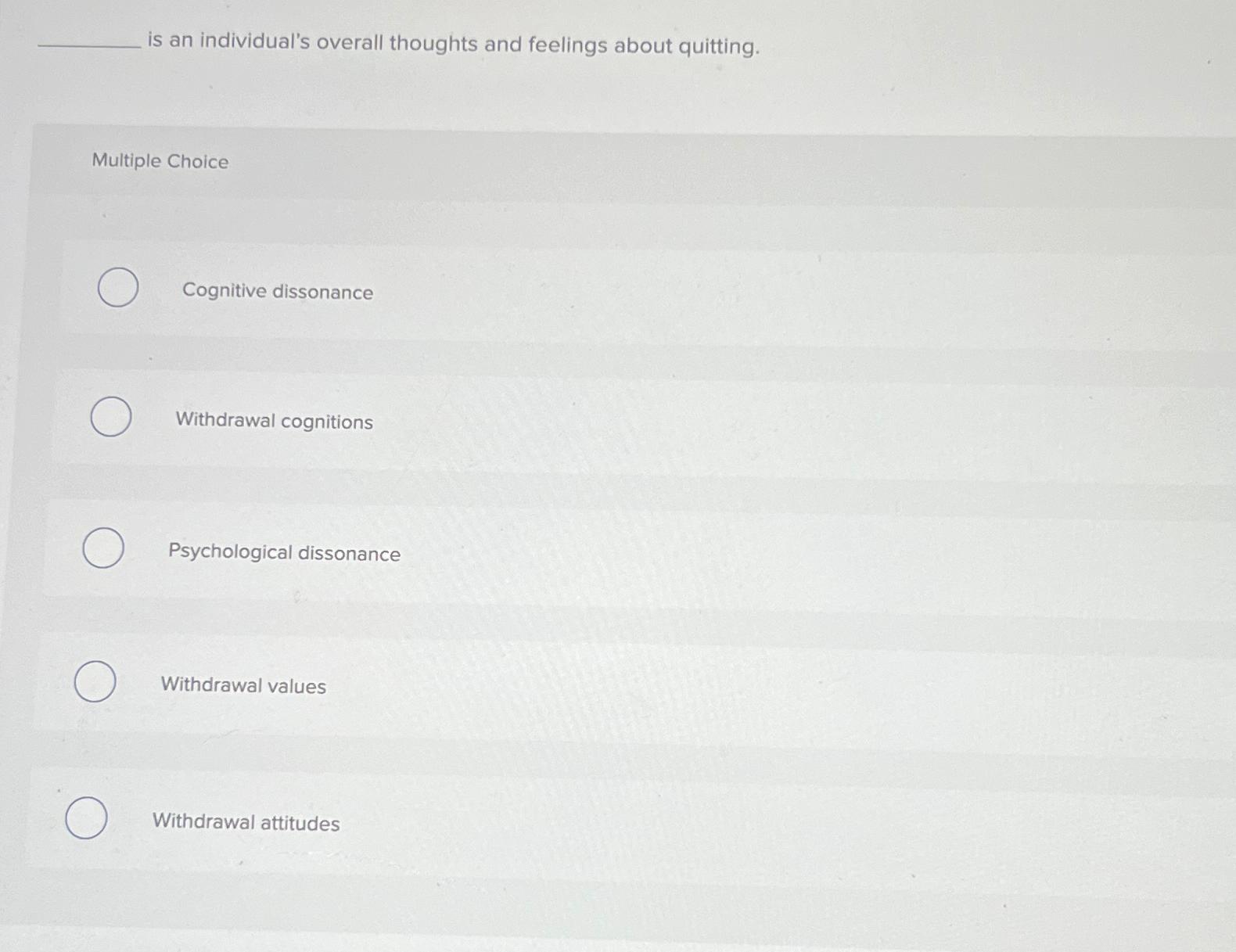 Solved is an individual's overall thoughts and feelings | Chegg.com