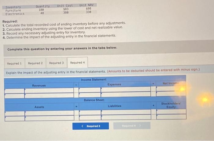Solved Exercise 6-13 (Algo) Calculate inventory using lower | Chegg.com