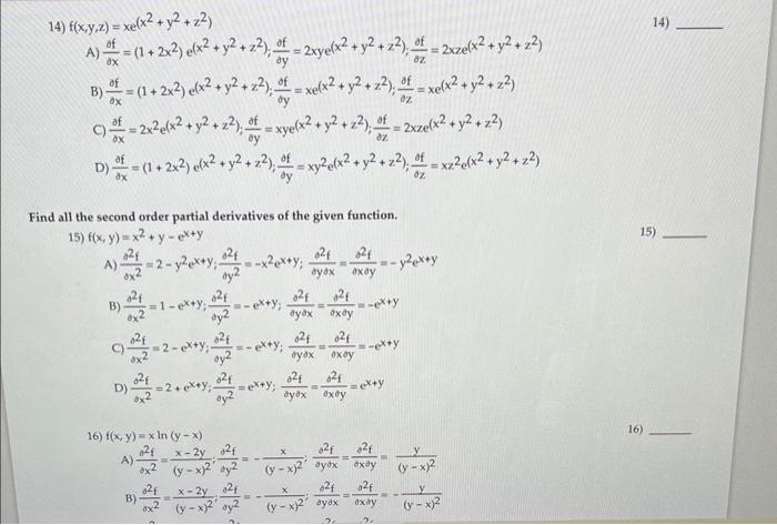 Solved 12) f(x,y)=x3−9x2y+3xy3 A) | Chegg.com